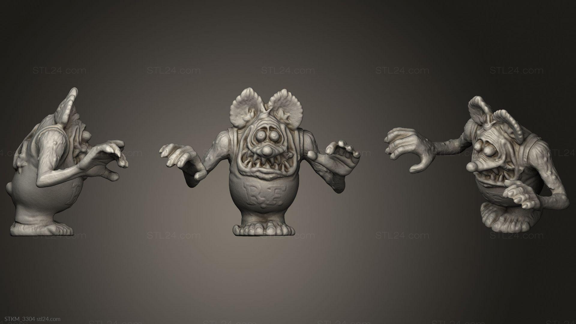 Figurines heroes, monsters and demons - Rat Fink, STKM_3304. 3D stl ...